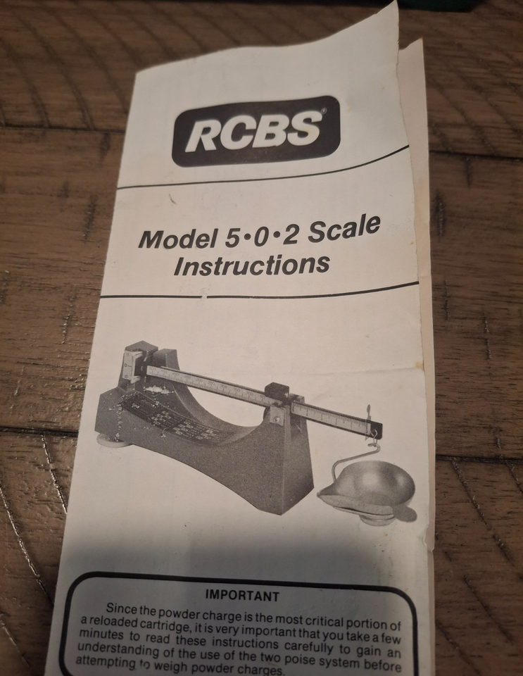 Ohaus RCBS Model 502 Reloading Scale with Instruction Booklet and Box ...