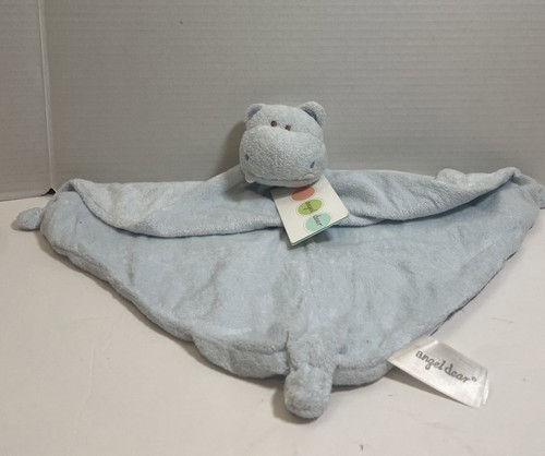 Angel Dear Baby Hippo Plush Light Blue Lovey Security Blanket NEW | eBay