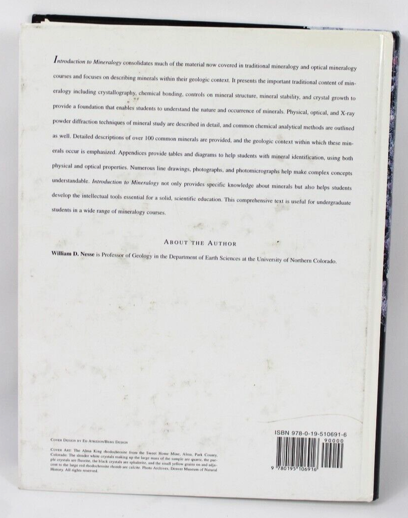 Introduction to Mineralogy Hardcover by William D. Nesse Textbook ...