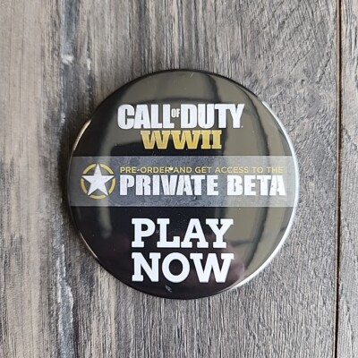 Call Of Duty Private WW2 WWII GameStop Promo Pinback Button PS4 XBOX ...