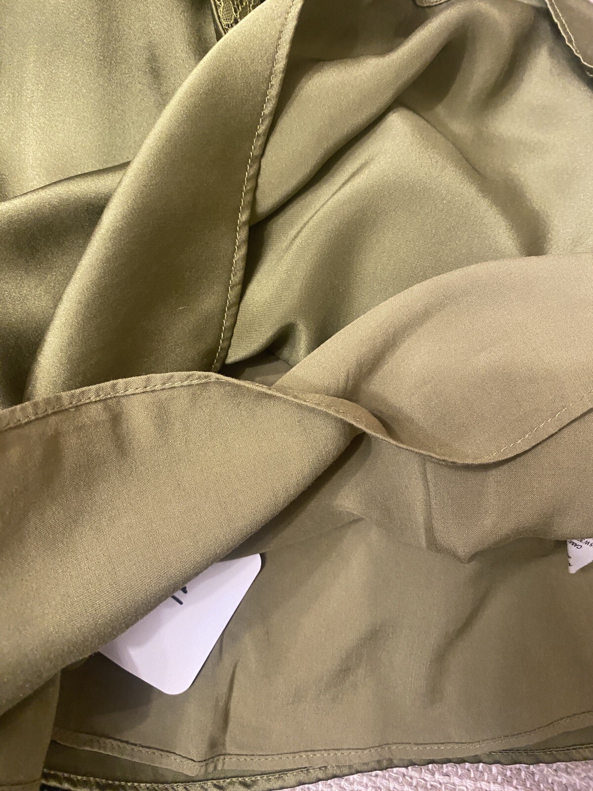 Cabi NYC Clari 100% Silk Charmeuse Cami Camisole Top Oregano Army Green ...