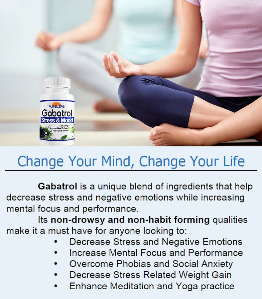 PureLife Gabatrol, Fast Acting Stress and Mood Formula, 45 Capsules | eBay