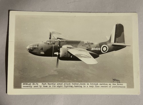 c1937 RPPC Douglas DB-7A British Bomber ‘Havoc’ Night Fighting W J Gray ...