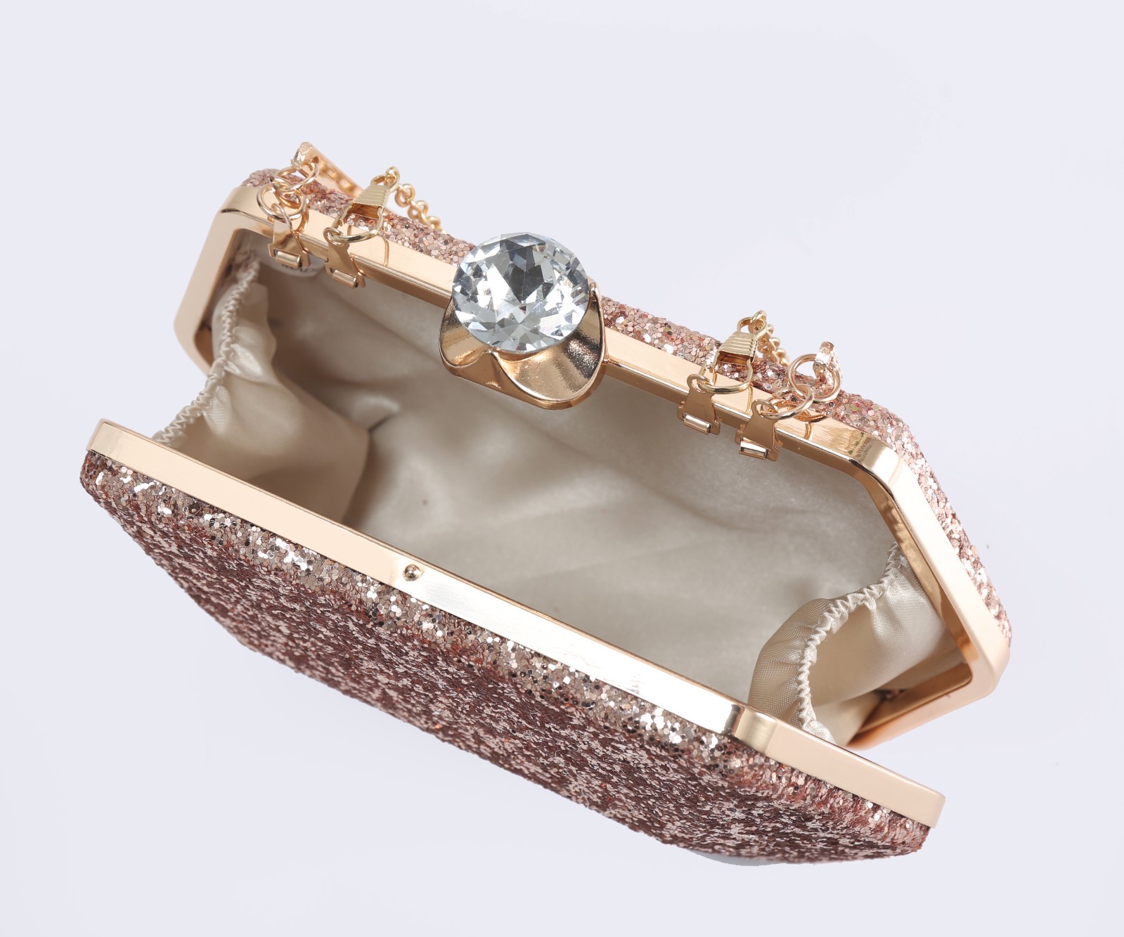 Women Glitter Diamante Clasp Clutch Purse Bag/Prom Wedding Evening ...