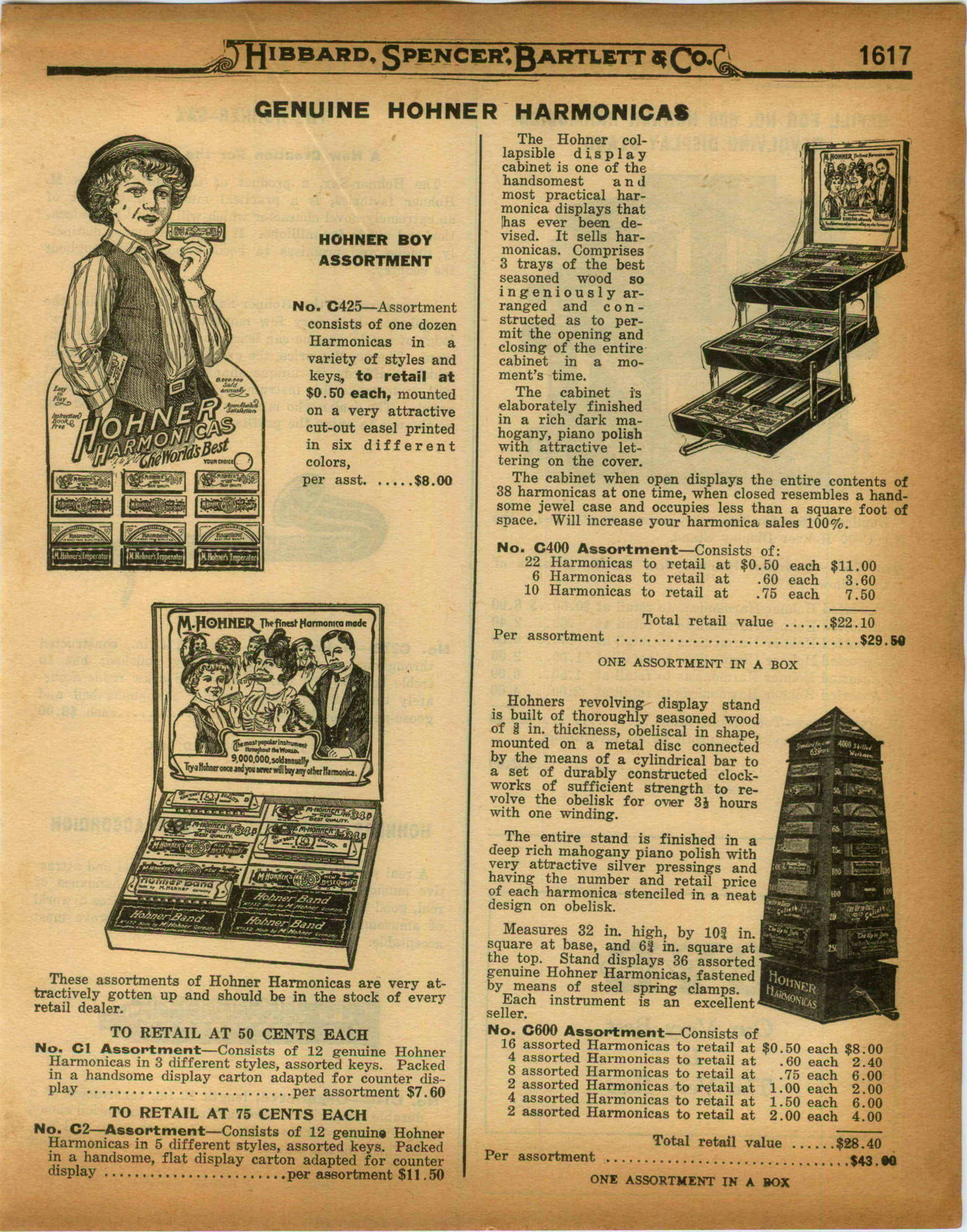 1926 PAPER AD 7 PG Harmonica Hotz Hohner Tremolo Tune The Up To Date ...