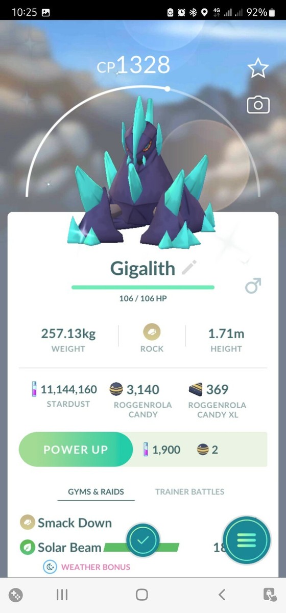 Grafico De Evolucao Roggenrola Boldore Sombroso (Pokémon GO)