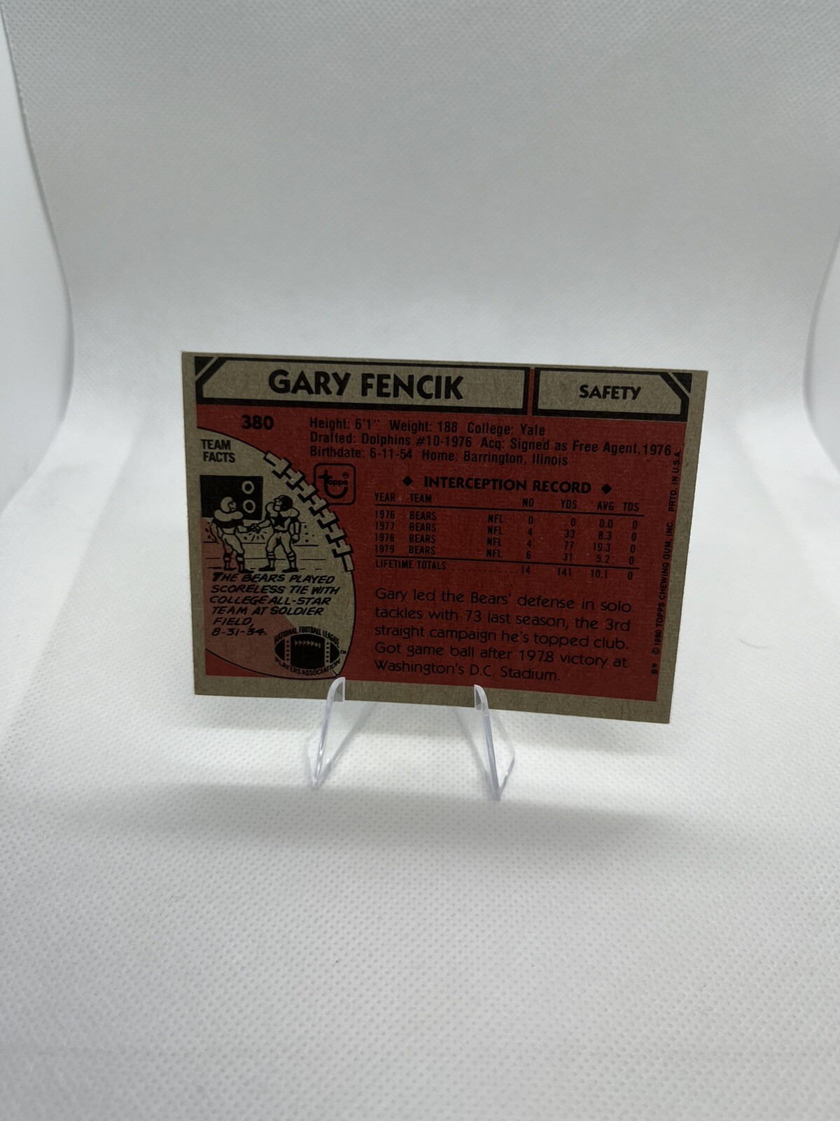 1980 Topps - #380 Gary Fencik for sale online | eBay