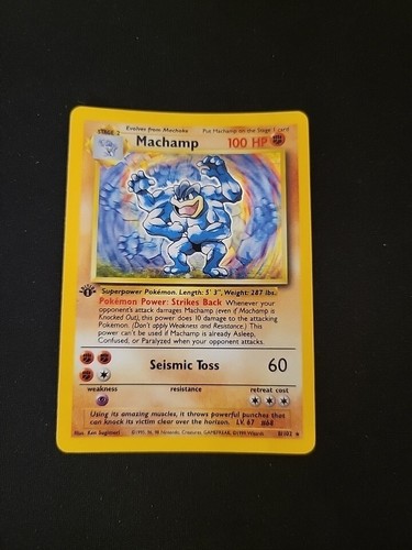 Pokemon Machamp 1st Edition Base Set 8/102 Holo VERY RARE TCG | eBay