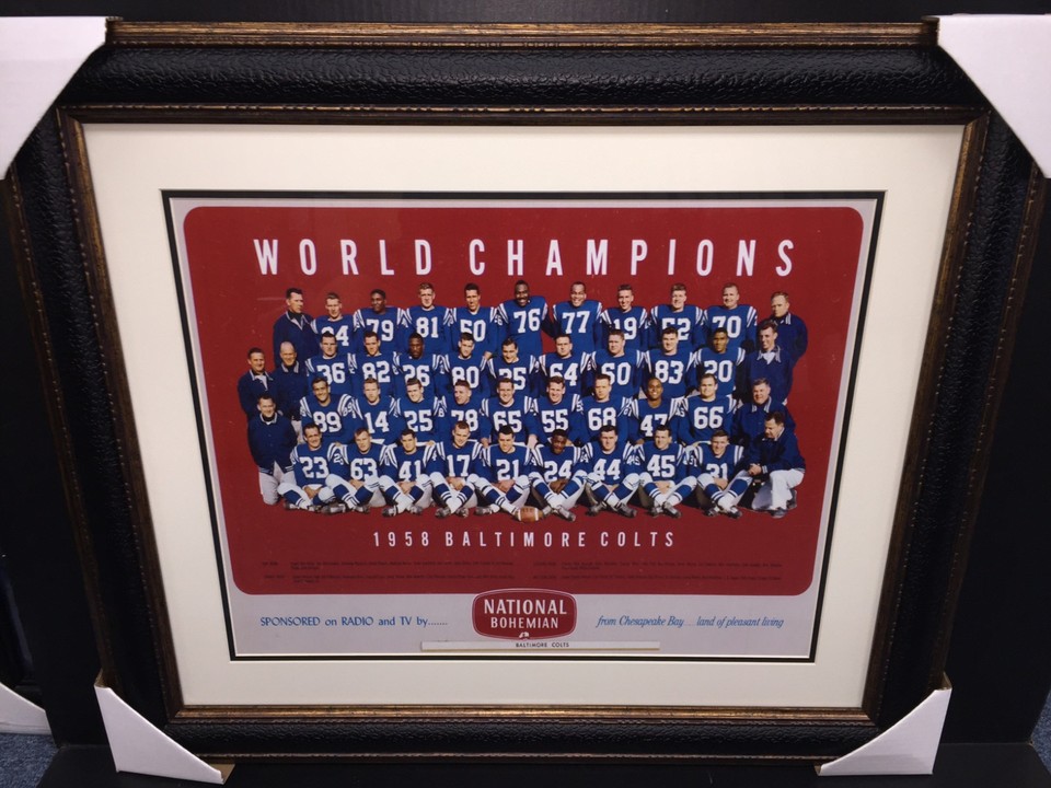 BALTIMORE COLTS 1958 WORLD CHAMPIONS TEAM PHOTO JOHNNY UNITAS 16X20 ...