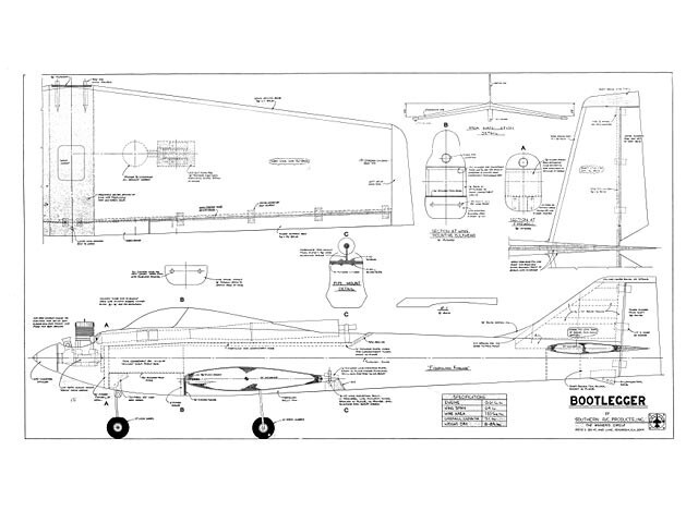 Bootlegger RC Pattern Plane 64" RC Model Airplane Printed Plans ...