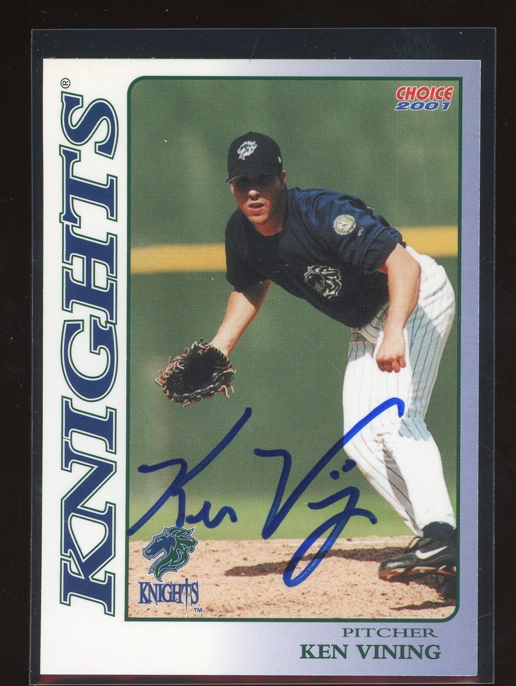 2001 Charlotte Knights KEN VINING Signed Card autograph auto WHITE SOX ...