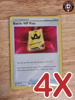 Pokémon TCG 4x Battle VIP Pass Fusion Strike 225/256 Uncommon NM ...