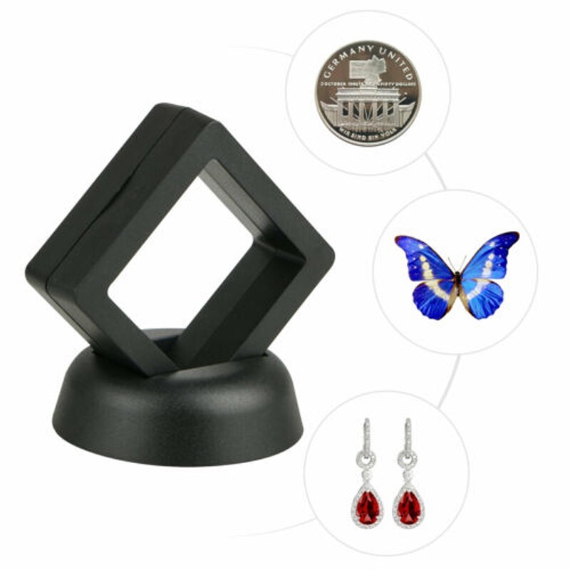 2pcs 3D Floating Coin Display Frame Holder Box Case Stand Showing Rack ...