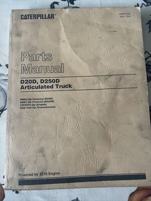 CAT CATERPILLAR D20D D250D ARTICULATED TRUCK PARTS BOOK MANUAL Catalog ...