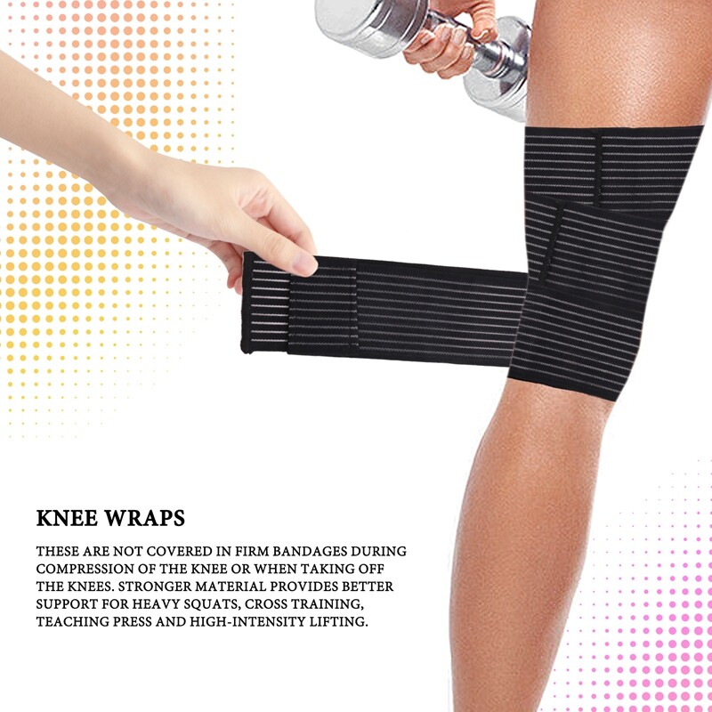 Extra Long Elastic Knee Wrap Compression Bandage Brace Support Elastic ...