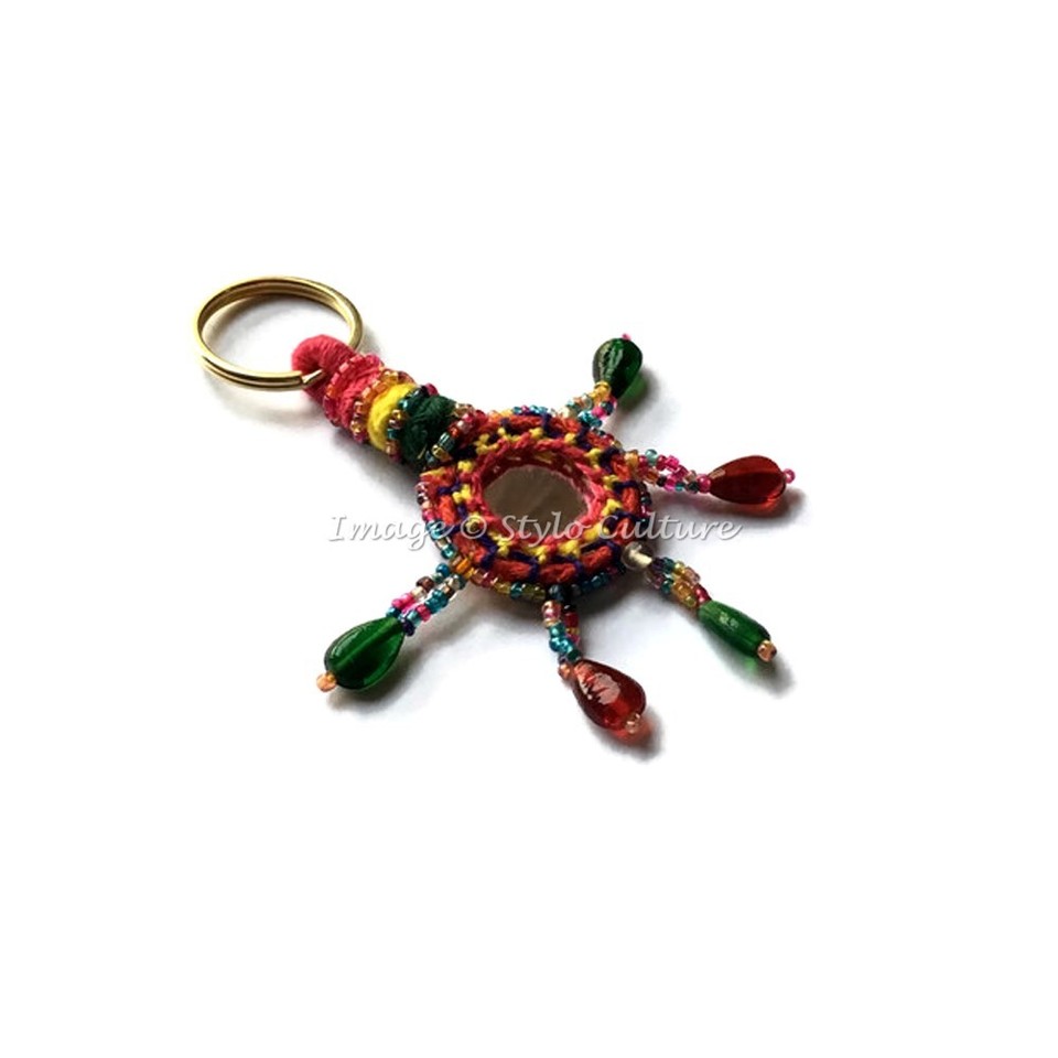 Handmade Indian unique keychains Silk Thread Bohemian wholesale key ...