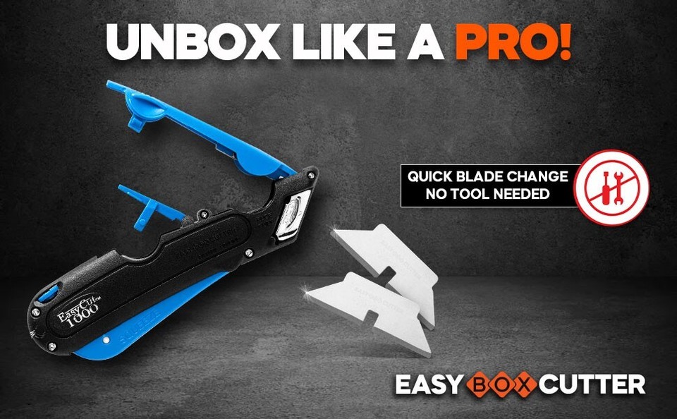 Easy Cut Safety Box Cutter Knife Easycut tool for work cutting 1000 ...