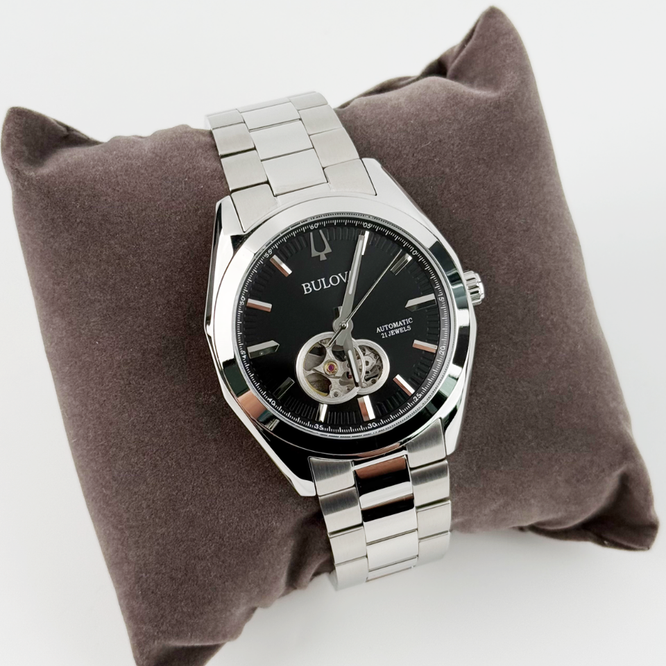 Bulova 96A270 Surveyor Black Men's watch Stainless Steel Automatic ...