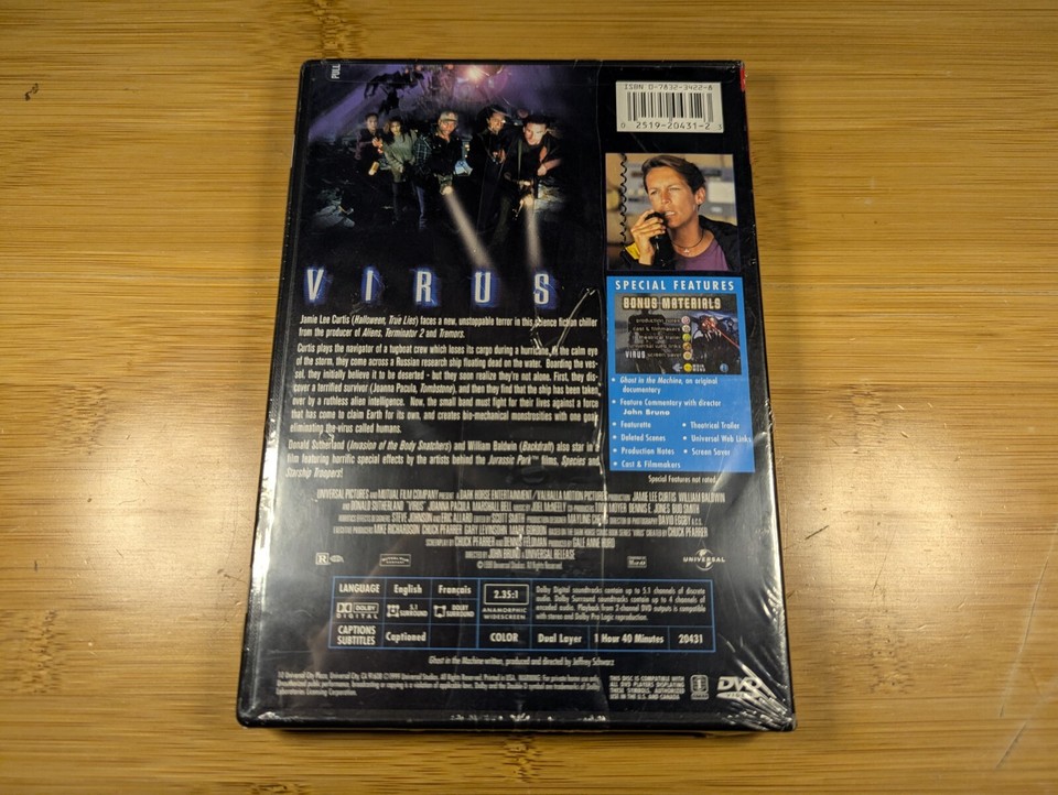 Virus (DVD, 1999). J Curtis, W Baldwin, D Sutherland NEW / SEALED Torn ...