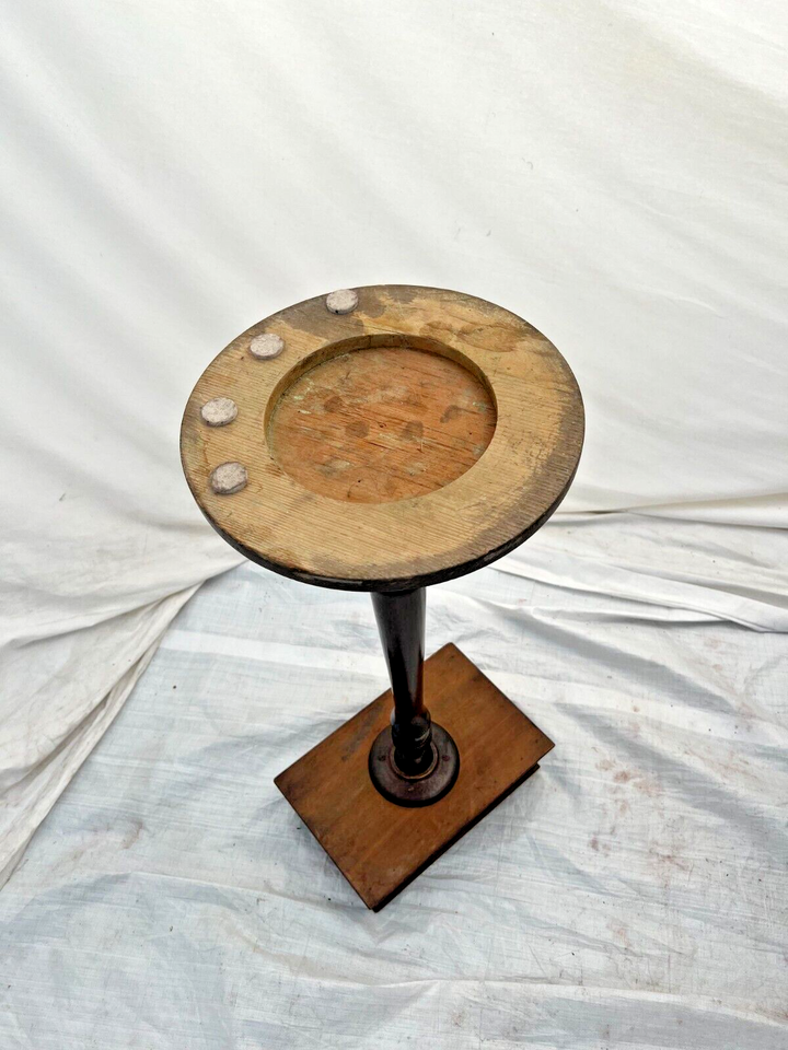 Antique Victorian Butlers Table Three Drawers Round Pedestal Base ...