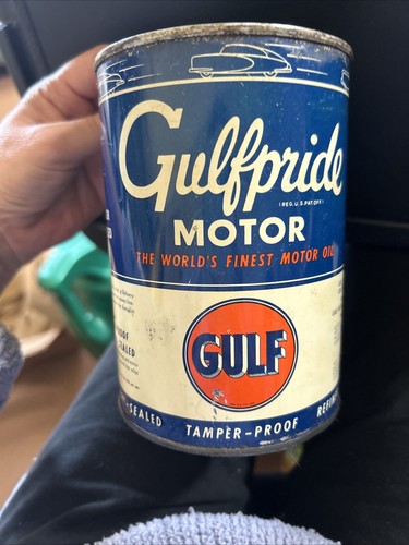 Vintage 1940’s Gulf Oil Can W Roadster Graphics | eBay