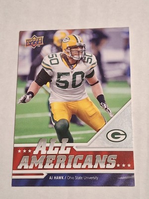 2009 AJ HAWK UPPER DECK DRAFT ALL AMERICANS NFL CARD #290 GB GREEN BAY ...