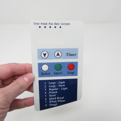 Regal Kitchen Pro Breadmaker Model K6743 Control Panel Decal Sticker ...