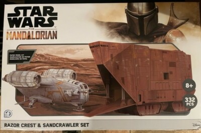 Star Wars The Mandalorian Razor Crest & Sandcrawler Set Paper Model 3D ...