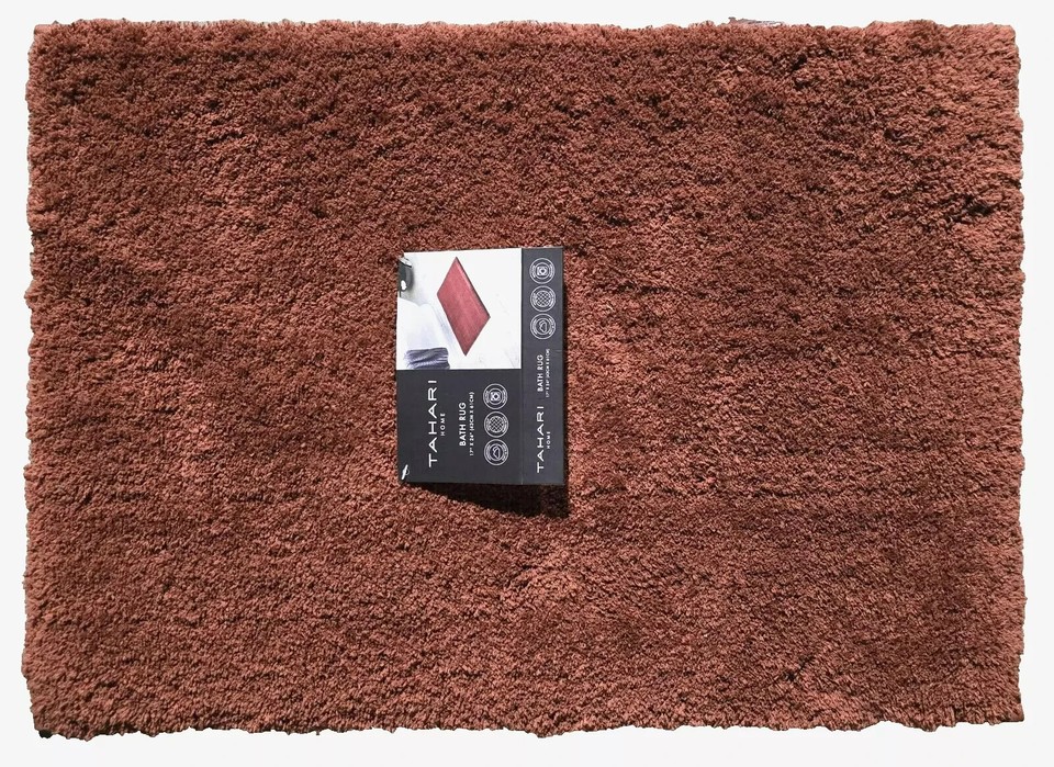 NEW TAHARI 100% POLYESTER SUPER PLUSH,SOFT CHOCOLATE BROWN BATH RUG ...