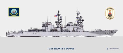 USS Hewitt DD-966 Ship Print US Navy | eBay