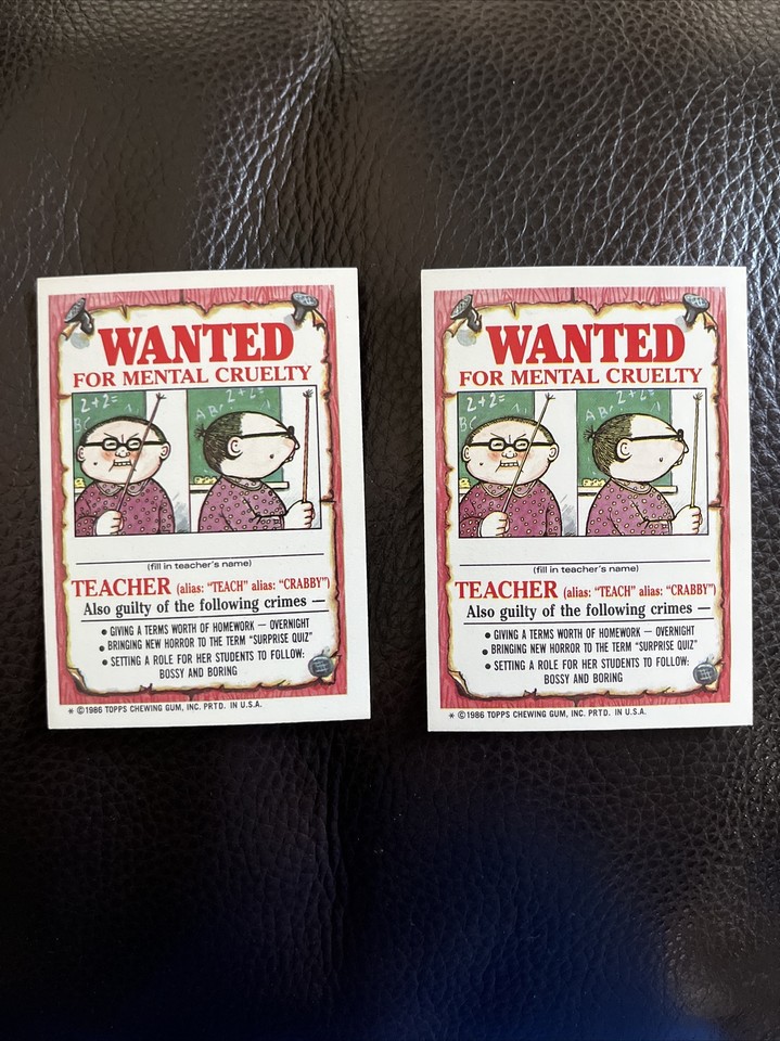 Garbage Pail Kids 110a Snooty Sam 110b US Arnie Topps Cards Stickers ...