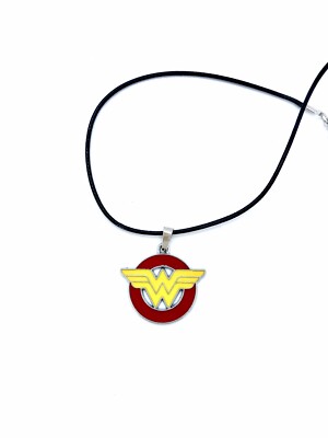 Wonder Women Black Cord with Chain Necklace Charm Gift, UK Seller Fast ...