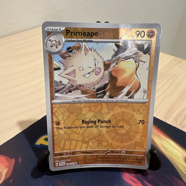 Pokémon TCG Primeape Scarlet & Violet Base Set 108/198 Reverse Holo ...
