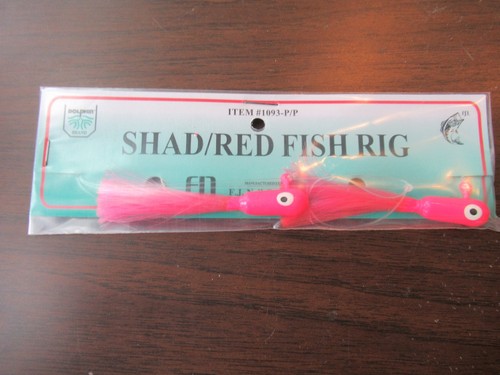 1 REDFISH RED DRUM CHANNEL SPOTTAIL BASS DOUBLE JIG RIG 1/4 OZ PINK ...