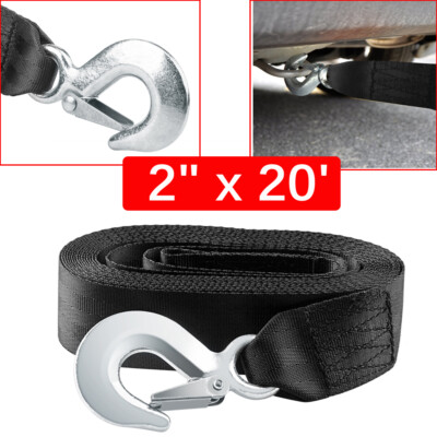 Trailer Winch Strap Heavy Duty Hook 2" x 20' for Boat Tow Rope 10000LB ...