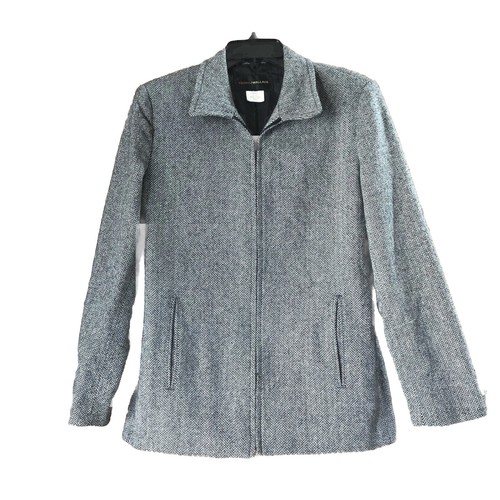 Harris Wallace Women’s Wool Blend Full Zip Tweed Jacket Pockets Lined ...