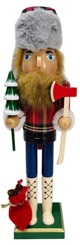 Wooden Christmas Nutcracker, 15", LUMBERJACK MALE W/AXE,DECORATION ...