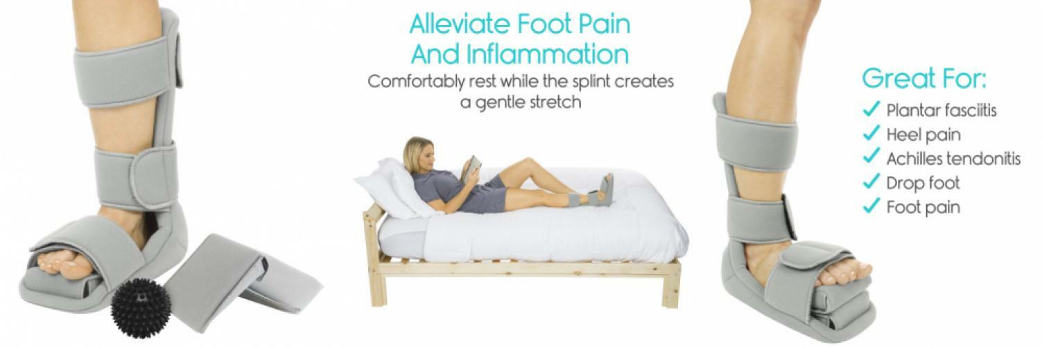Vive Plantar Fasciitis Night Splint Plus Trigger Point Spike Medium ...