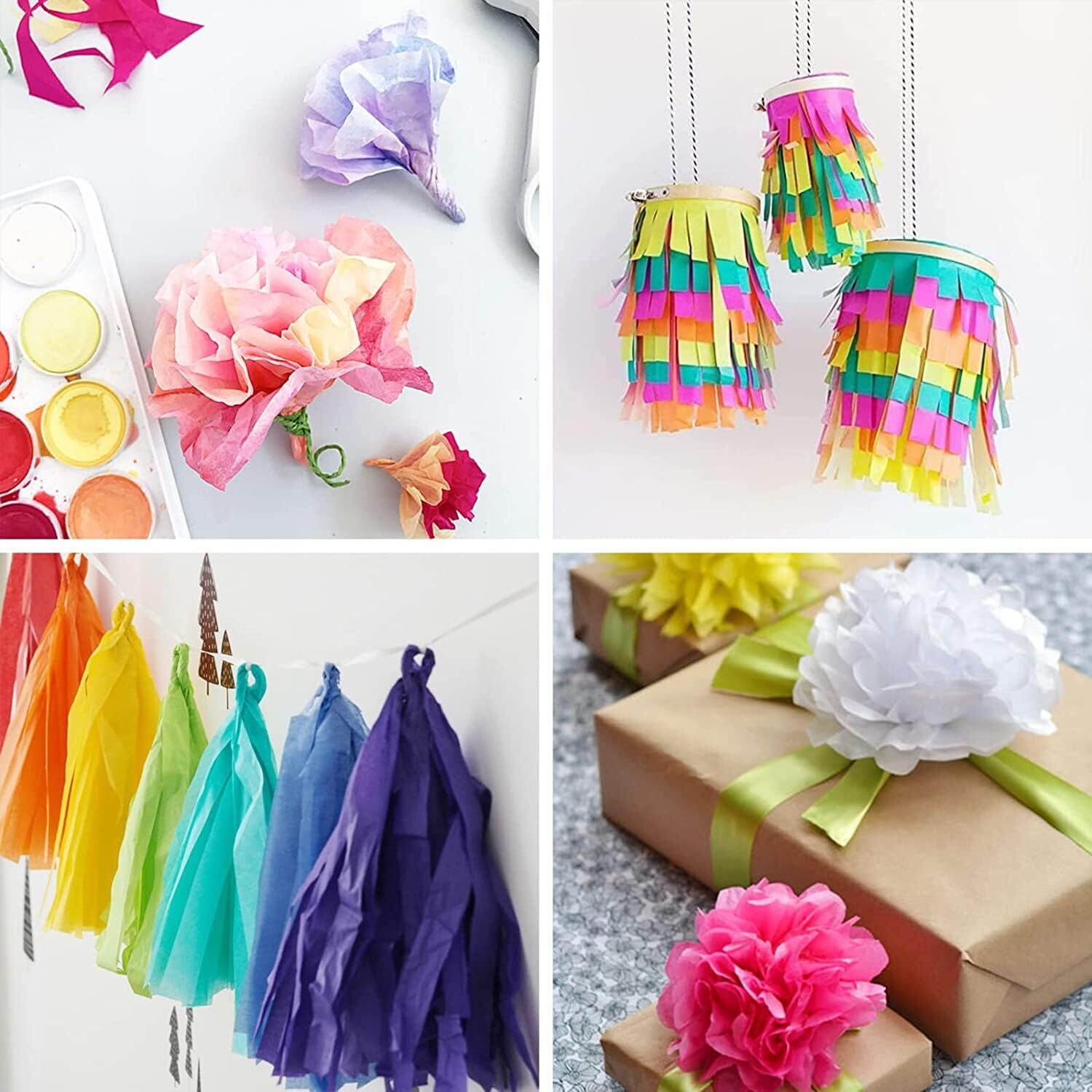Multicolor Tissue Paper Bulk Gift Wrapping Tissue Paper Decorative Art ...