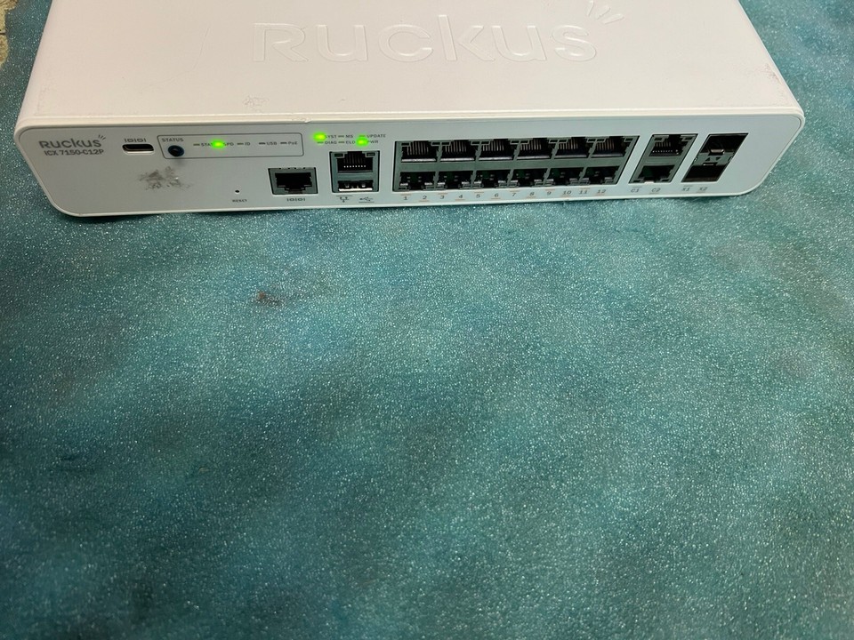 Ruckus ICX 7150-C12P 12-Ports Rack Compact PoE Switch( Unit Only) | eBay