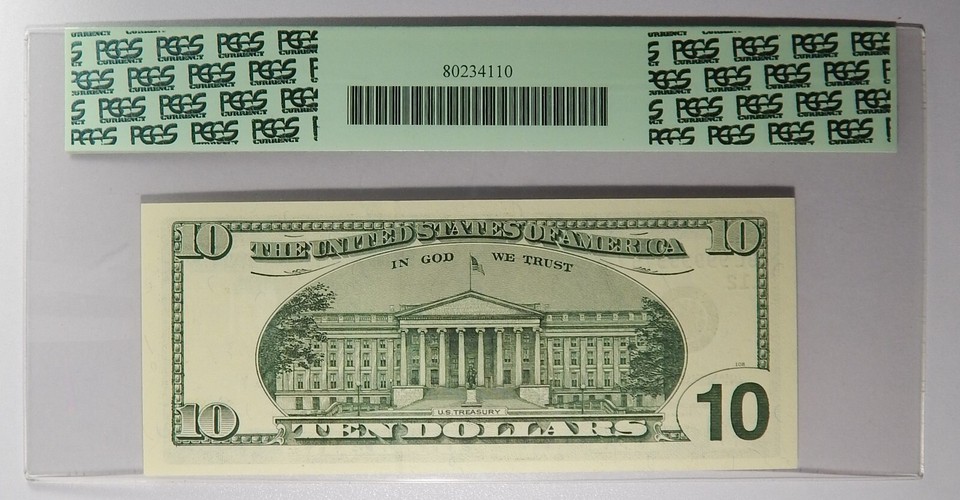 High Serial Number 1999 $10 PCGS Currency Gem 65 PPQ Fr. 2033-L ...