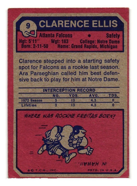 1973 Topps - #9 Clarence Ellis (RC) for sale online | eBay
