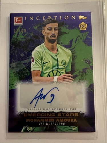 Mohammed Amoura Auto /49 Topps Inception RC Wolfsburg Emerging Sta ...