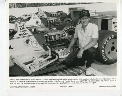 72nd Indianapolis 500-Designer Mario Illien-8x10-B&W-Photo | eBay