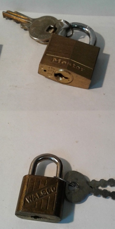 Lot of 6 BRASS Vintage to Modern Padlocks Working With Keys - Packer ...