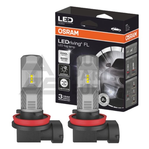 COPPIA LAMPADINE LED FENDINEBBIA H8 H11 H16 6000K OSRAM Plug&Play ...
