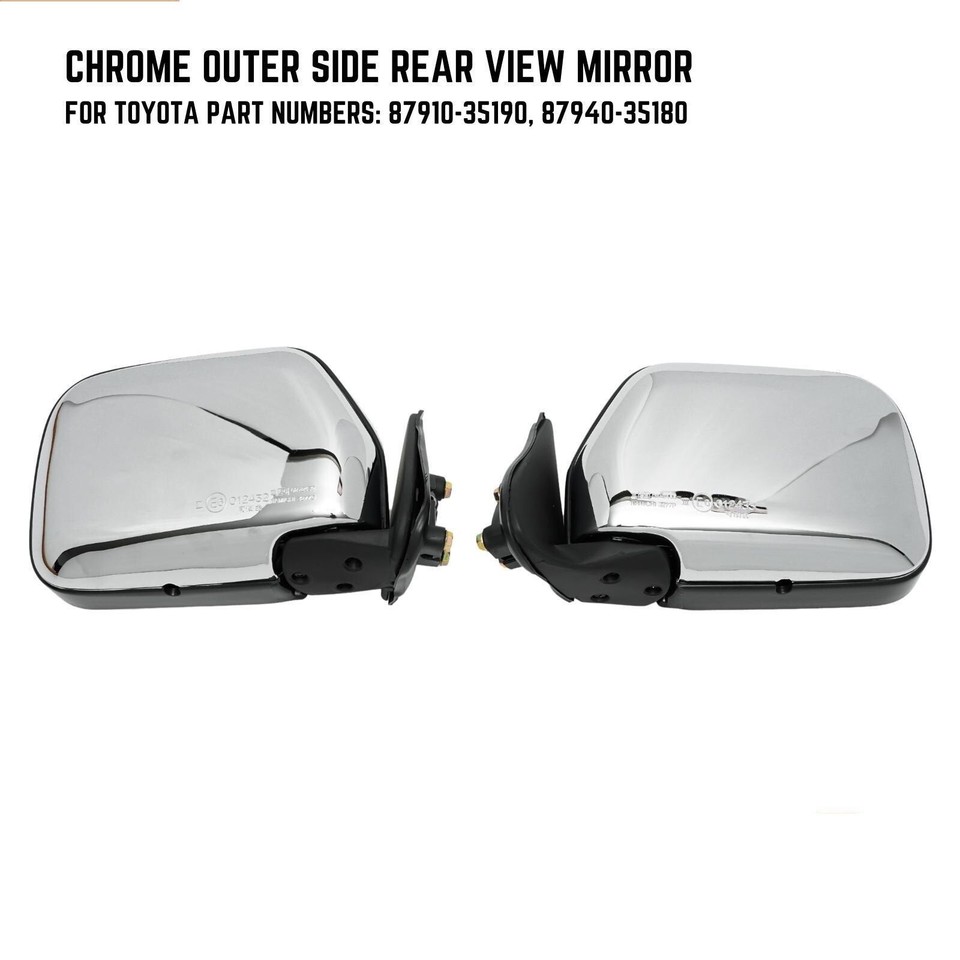 Chrome Wing Door Side Mirror For 88-97 Toyota Hilux MK3 LN85 LN106 ...