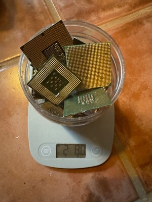 2.5 pounds CPU CHIPS FOR GOLD RECOVERY! 24K GOLD SCRAP/RECOVERY, Lot 3 ...
