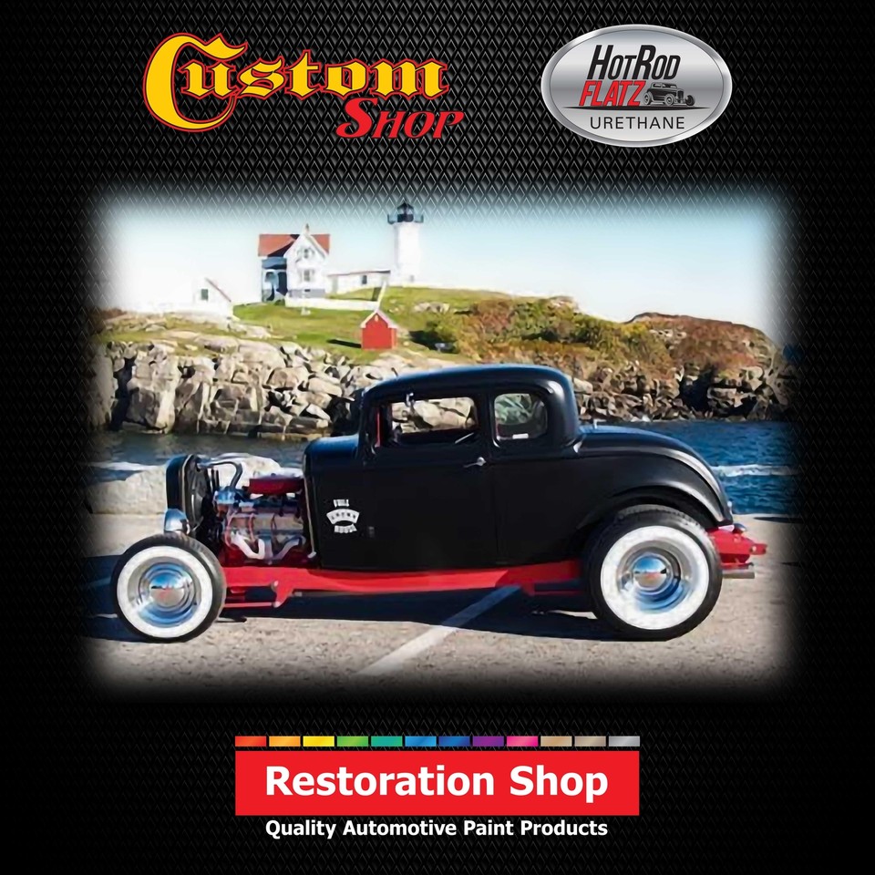 HOT ROD FLATZ Clear Top Coat Quart Kit URETHANE Flat Auto Car Paint Kit ...
