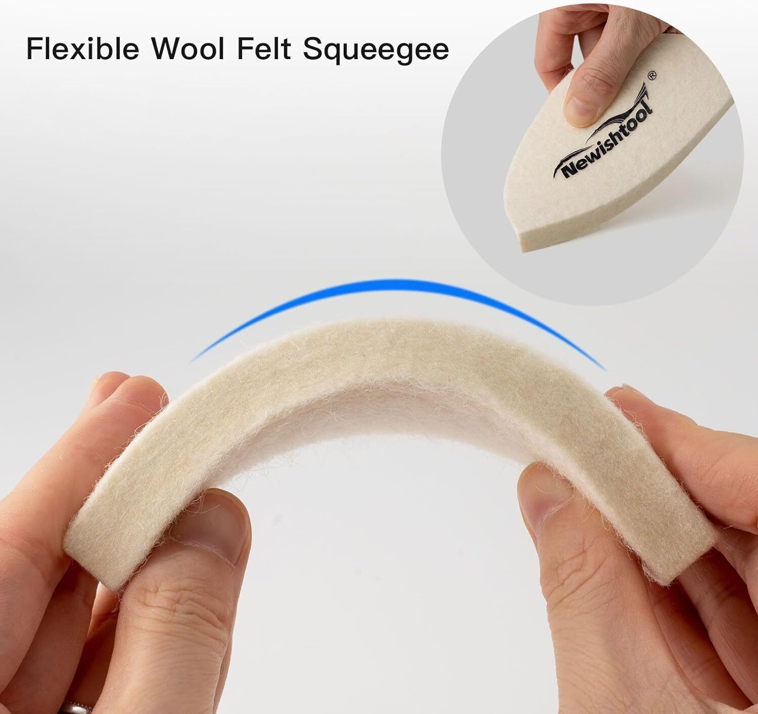 3 PCS Wool Felt Squeegee Window Tint Squeegee Kit Half Moon Vinyl Wrap ...